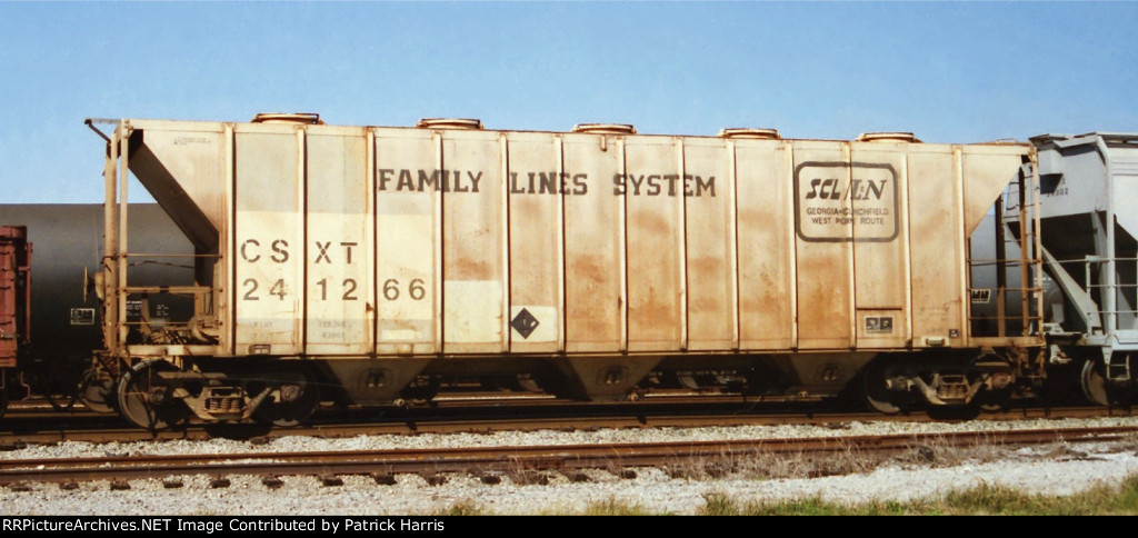 CSXT 241266 X-SCL Family Lines LS-16 3933cf 3-bay covered hopper in CSX Gentilly Yard in New ...